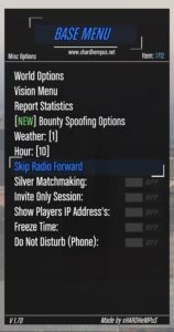 GTA 5 Enhanced and Legacy 1.71 Base Menu Source Code