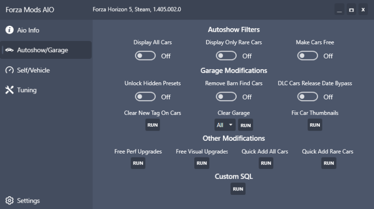 Forza Horizon 5 Mods AIO Tool